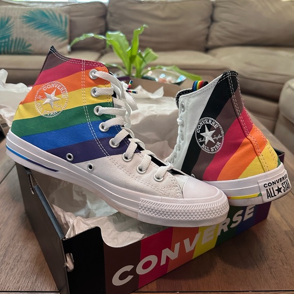 Converse | Shoes | Converse Rainbow Hightop Sneakers Women 9 | Poshmark